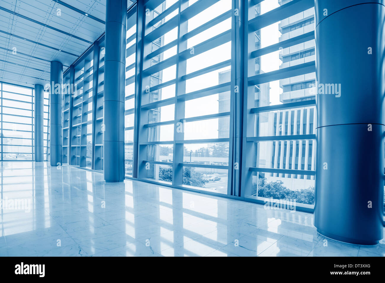 Glass wall in the office building Stock Photo - Alamy