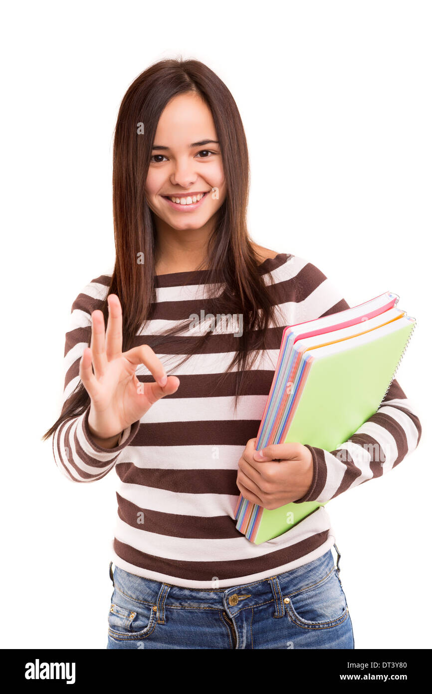 A happy asian student, isolated over a white background Stock Photo - Alamy