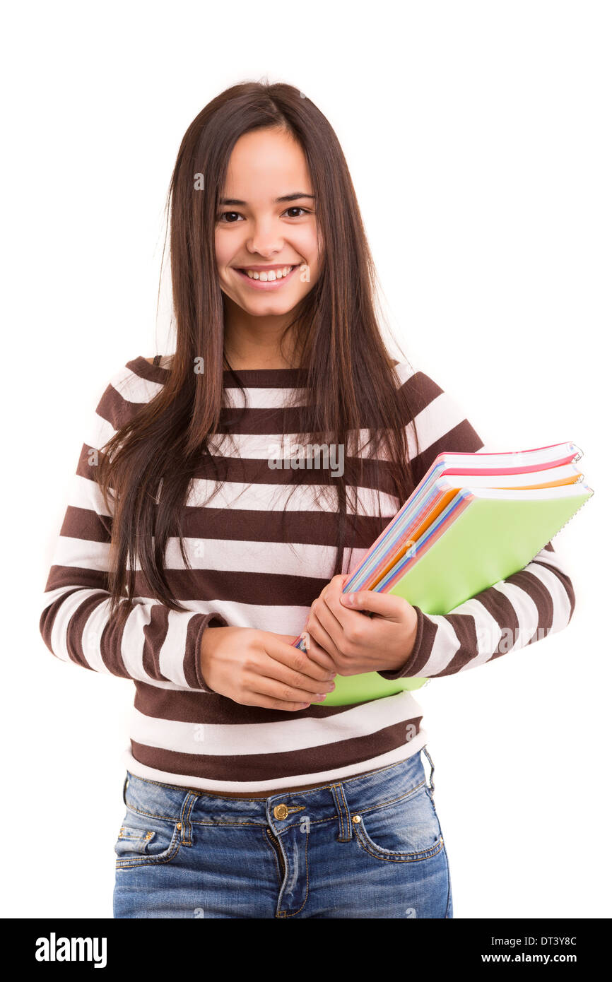 A happy asian student, isolated over a white background Stock Photo - Alamy