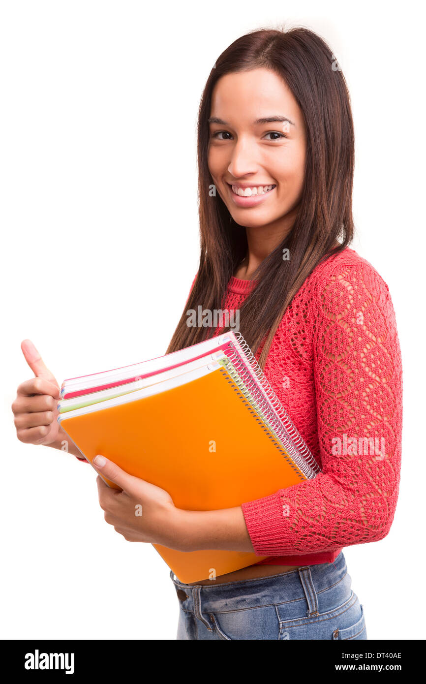 A happy asian student, isolated over a white background Stock Photo - Alamy