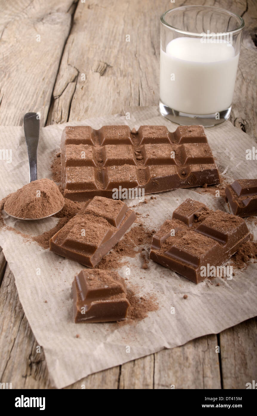 chocolate with cocoa powder on a piece of paper Stock Photo - Alamy