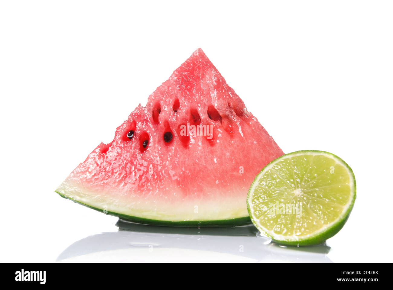 watermelon and lime isolated on white Stock Photo - Alamy