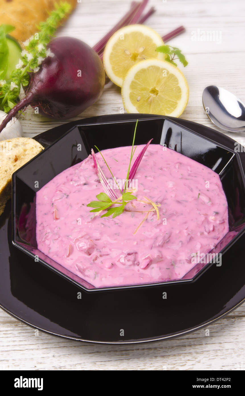 Cold beet soup Stock Photo - Alamy