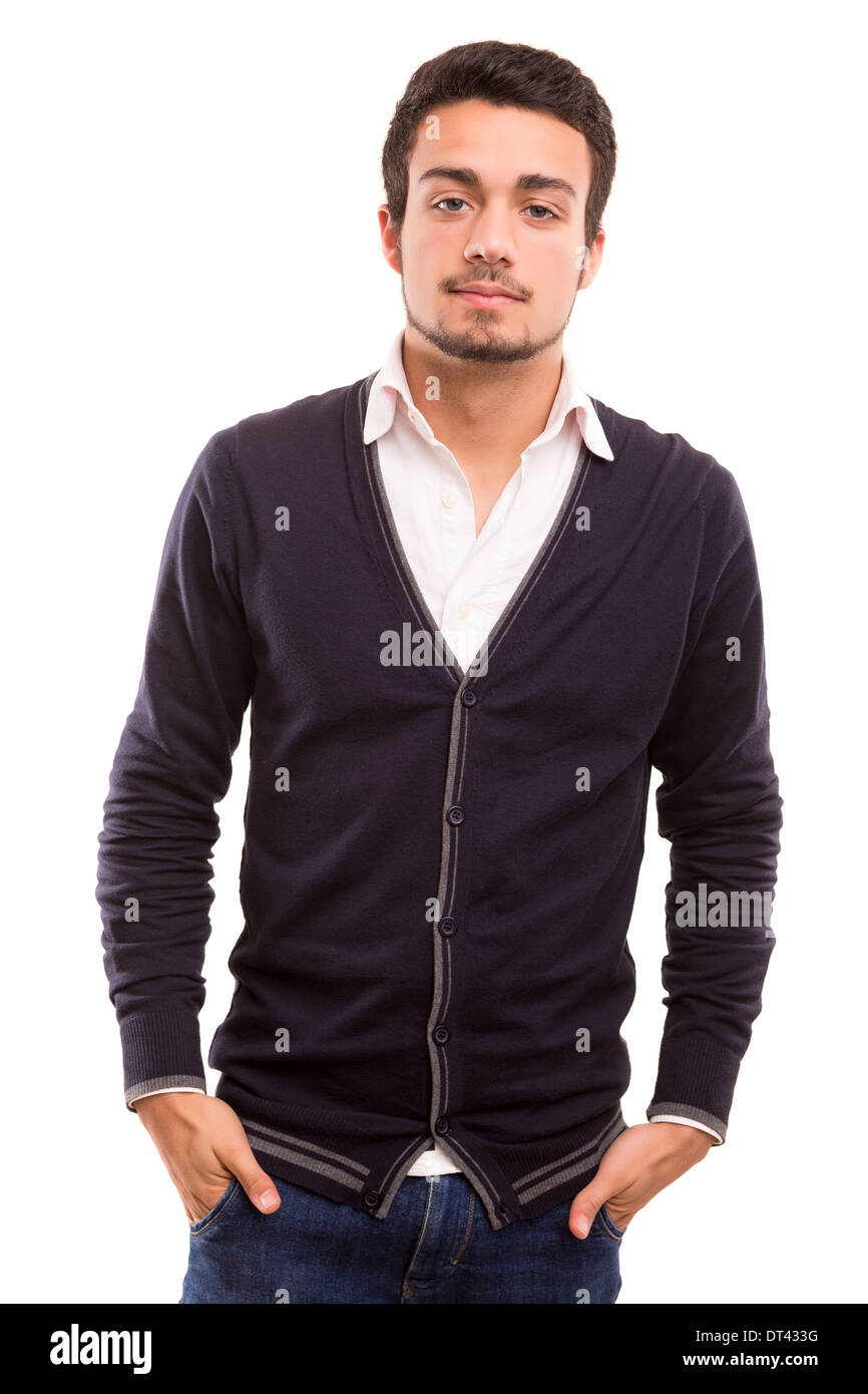 Studio picture of a young and handsome man posing isolated Stock Photo ...