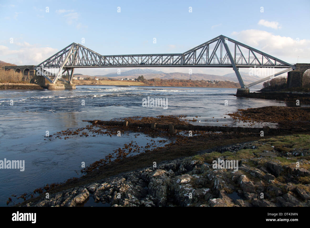 Village of Connel, Scotland. Picturesque view of Connel Bridge on the ...
