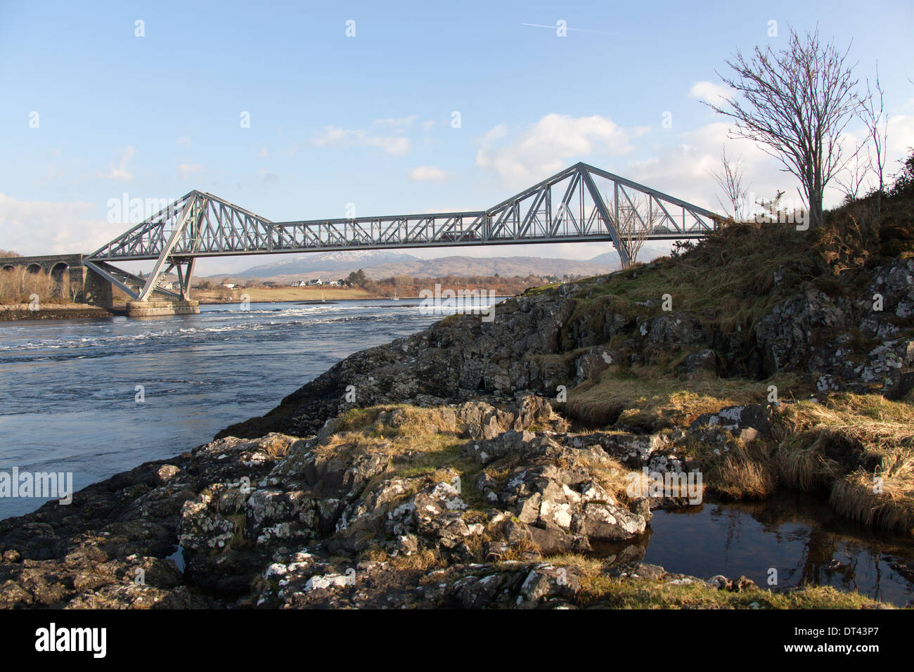 Village of Connel, Scotland. Picturesque view of Connel Bridge on the ...