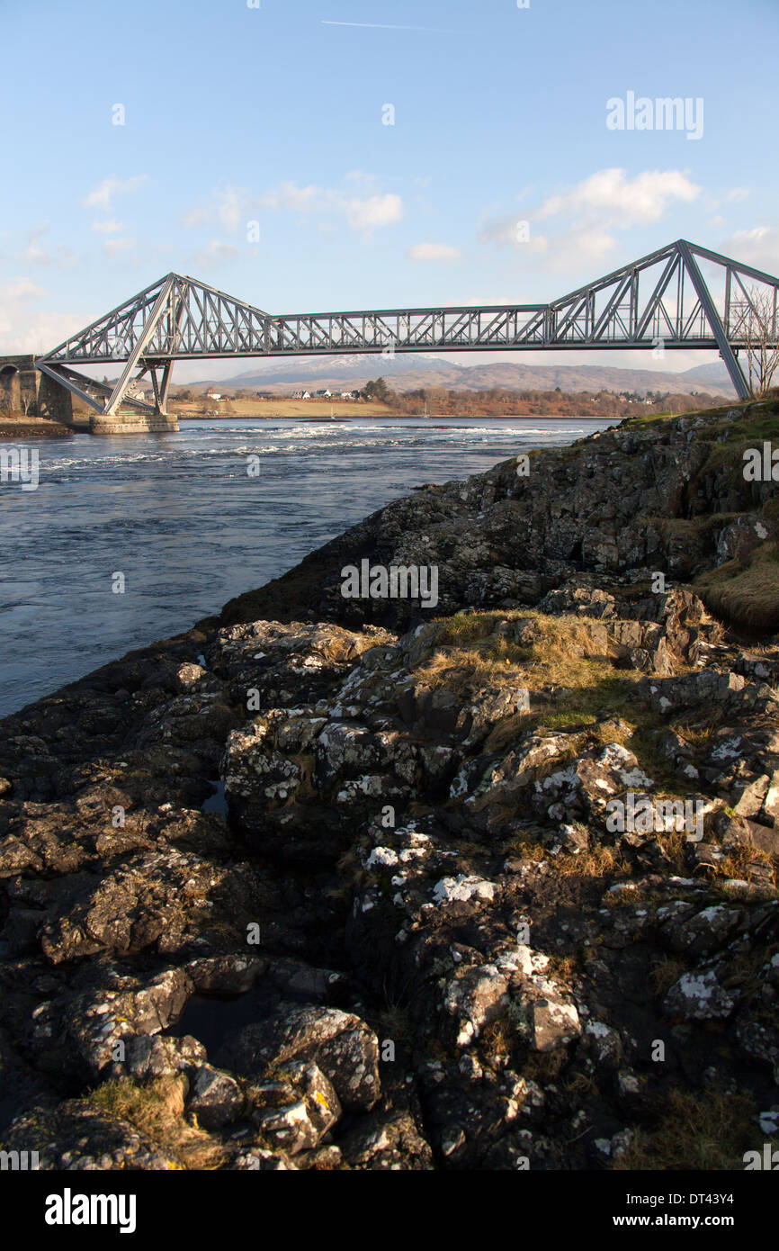 Village of Connel, Scotland. Picturesque view of Connel Bridge on the ...