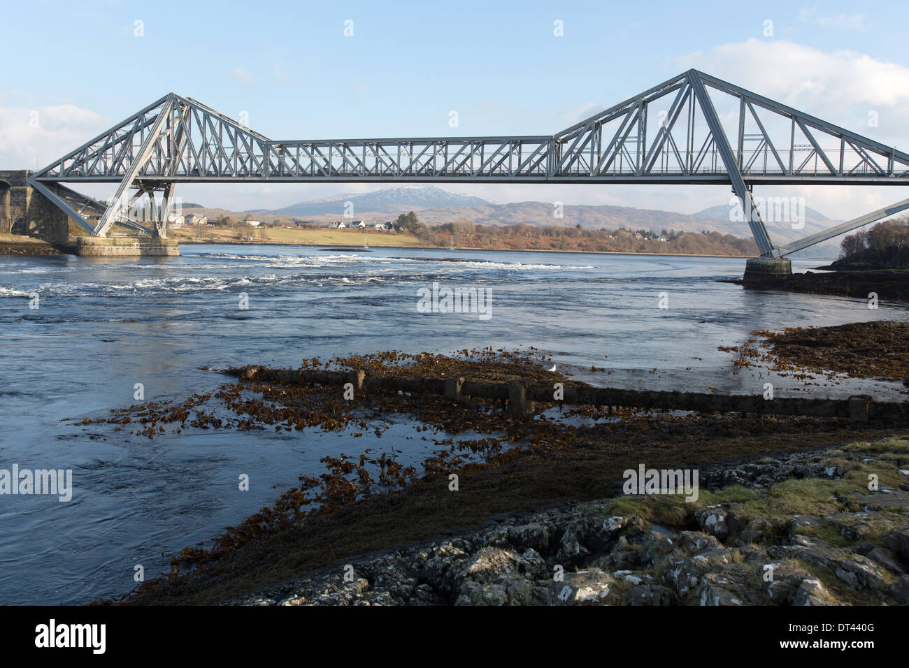Village of Connel, Scotland. Picturesque view of Connel Bridge on the ...
