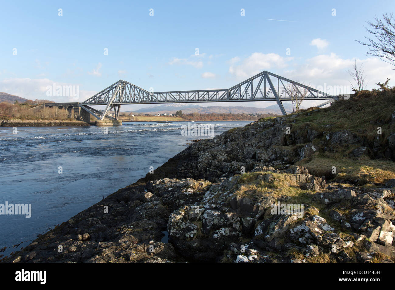 Village of Connel, Scotland. Picturesque view of Connel Bridge on the ...