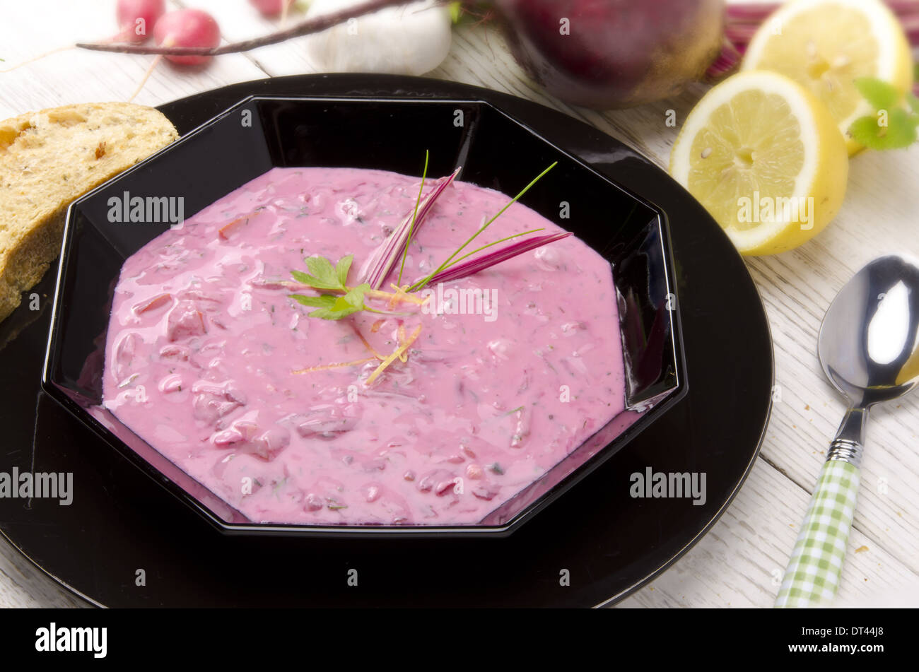 Cold beet soup Stock Photo - Alamy