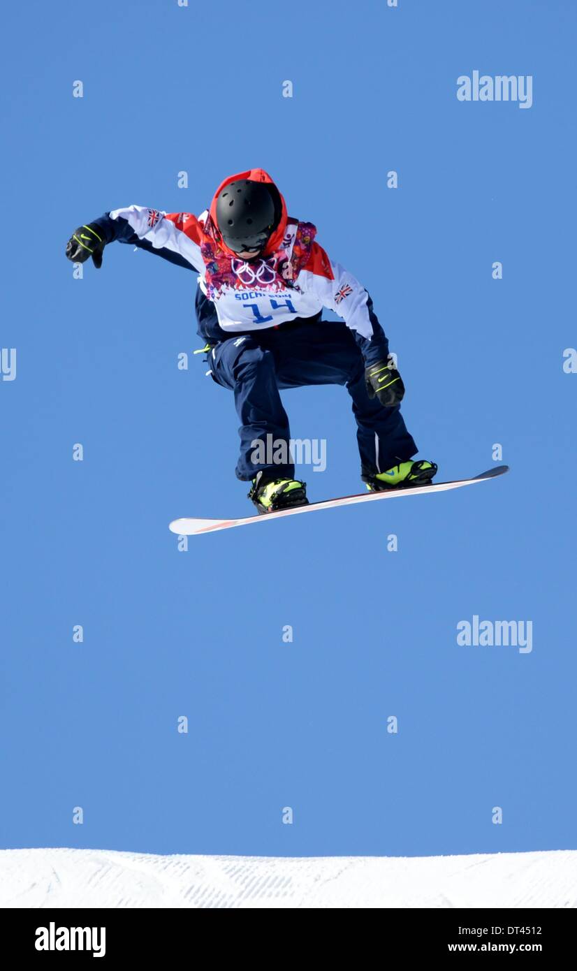 Sochi, Russia. 8th February 2014. Jamie Nicholls (GBR). Mens Slopestyle ...