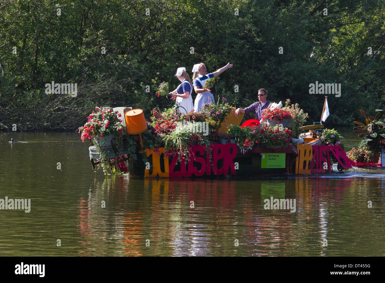 unique floating parade of beautiful decorated boats Stock Photo - Alamy