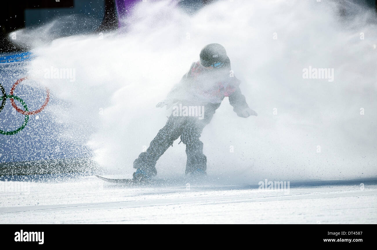 Sochi, Russia. 8th Feb, 2014. Peetu Piroinen, Finland, finish his ...
