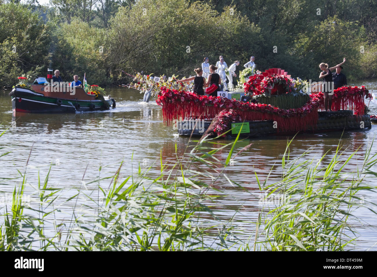 unique floating parade of beautiful decorated boats Stock Photo - Alamy