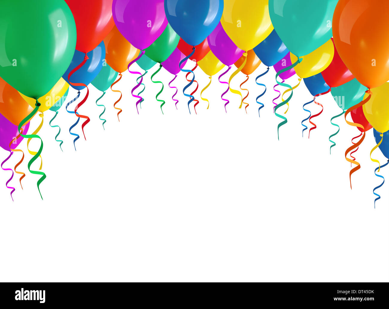 party colorful balloons isolated on white background Stock Photo - Alamy