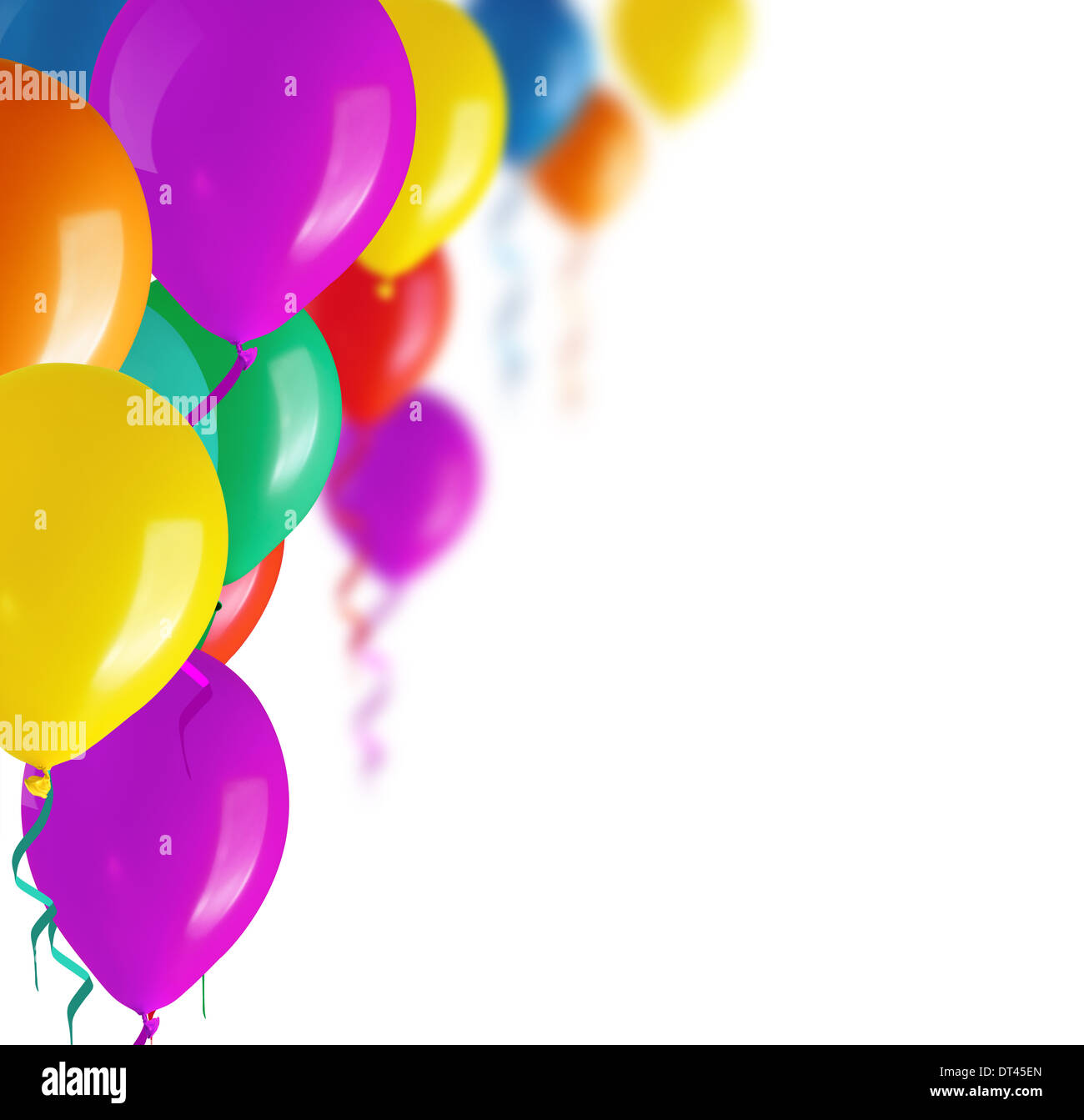 party colorful balloons isolated on white background Stock Photo - Alamy