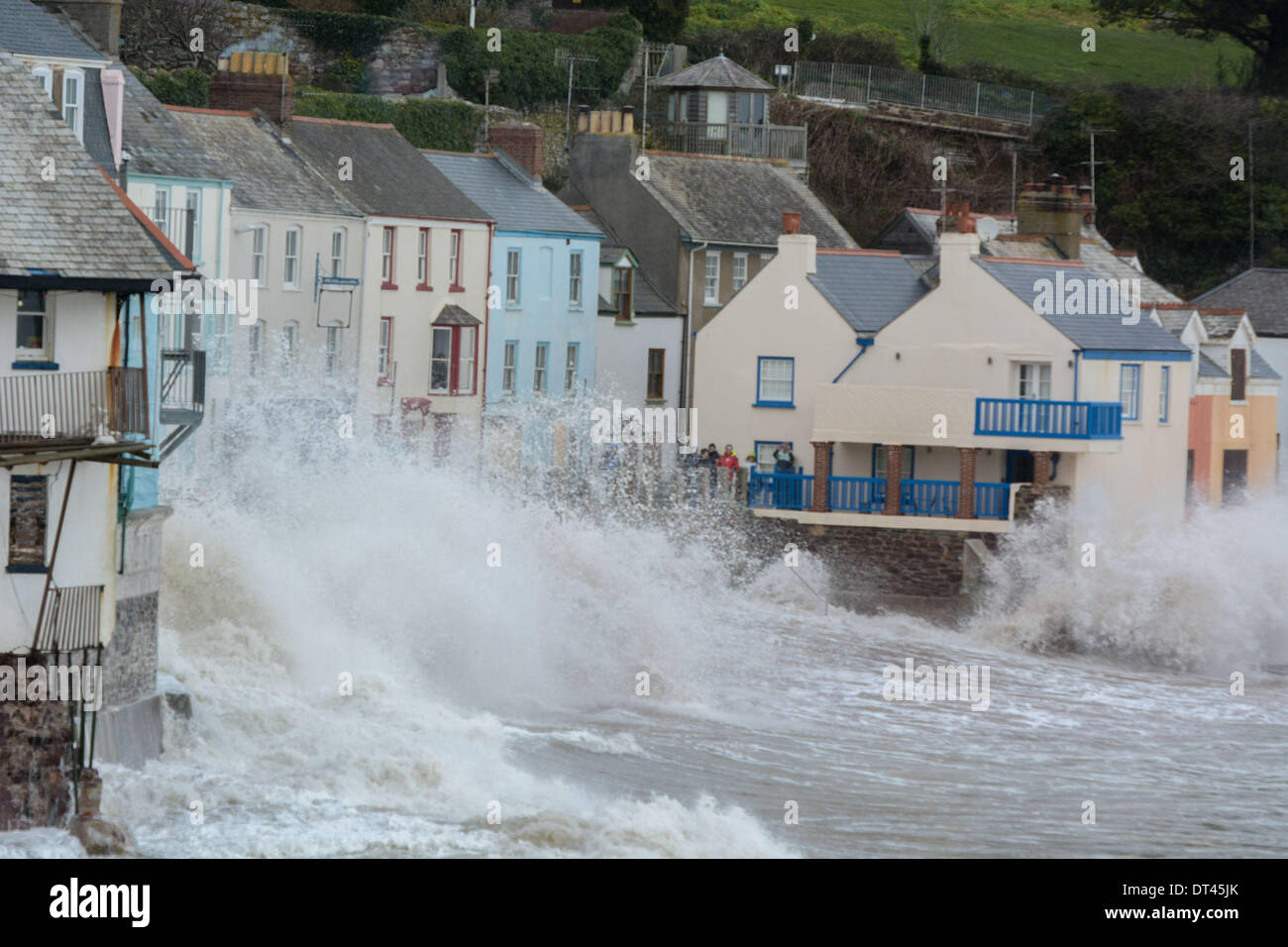 Cornwall, UK Saturday 08 Feb 2014, KIngsand the clock Tower and people ...