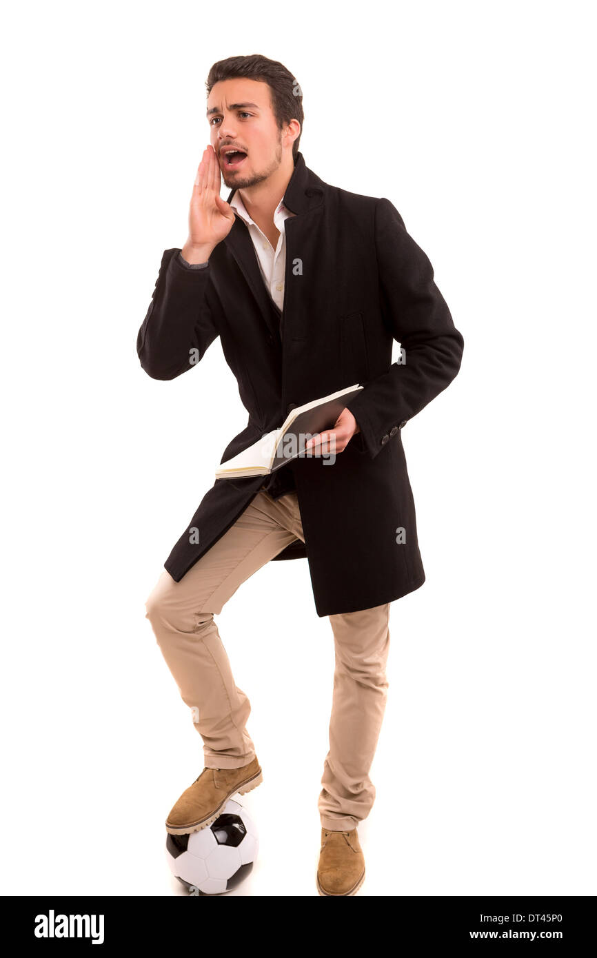 Studio picture of a handsome young football coach Stock Photo - Alamy