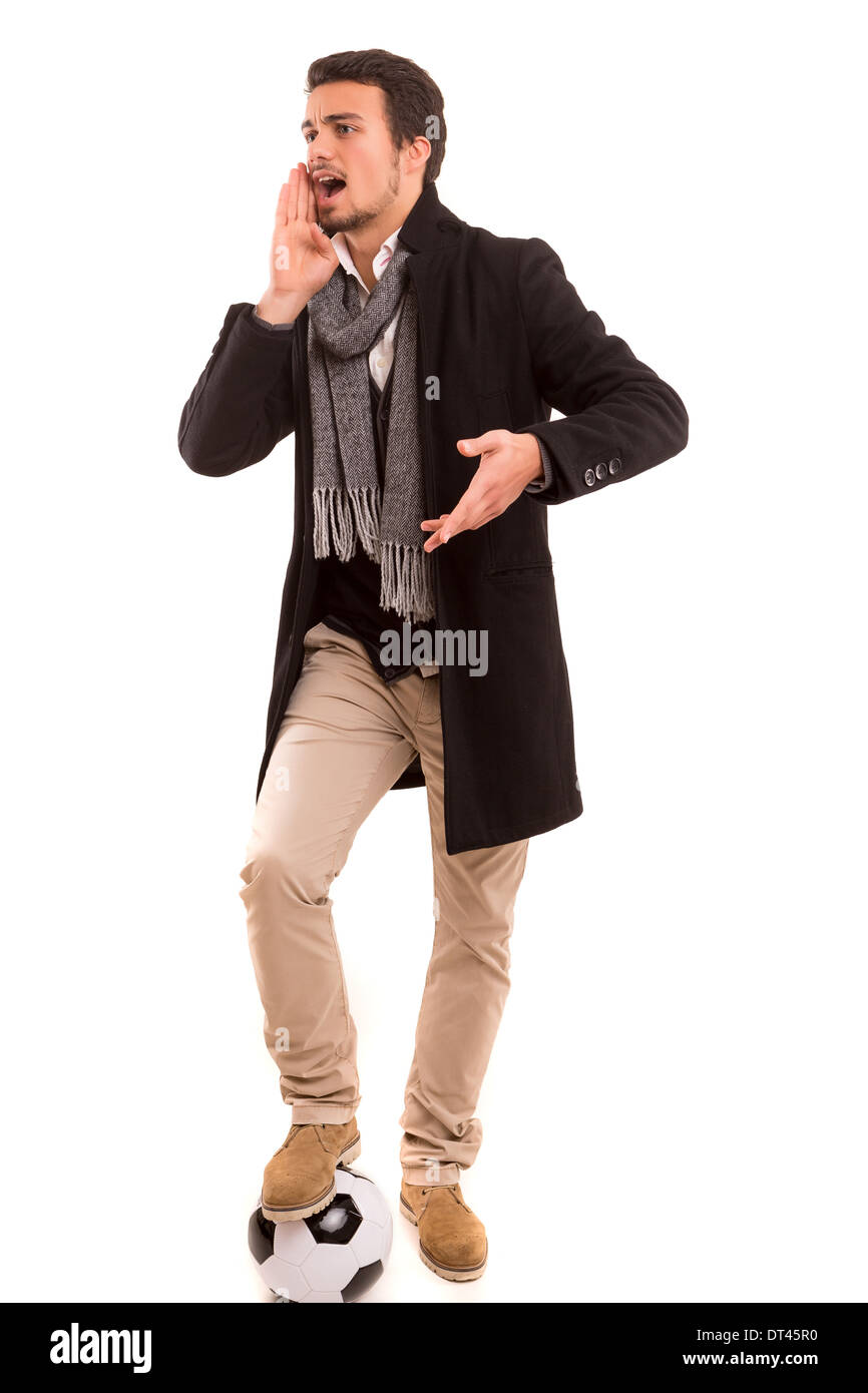 Studio picture of a handsome young football coach Stock Photo - Alamy