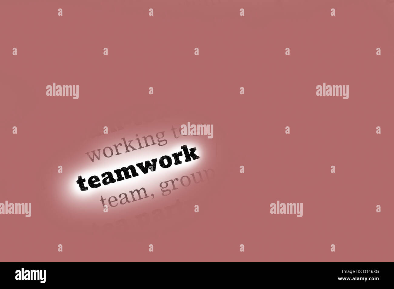 Teamwork Dictionary Definition closeup black and white Stock Photo - Alamy