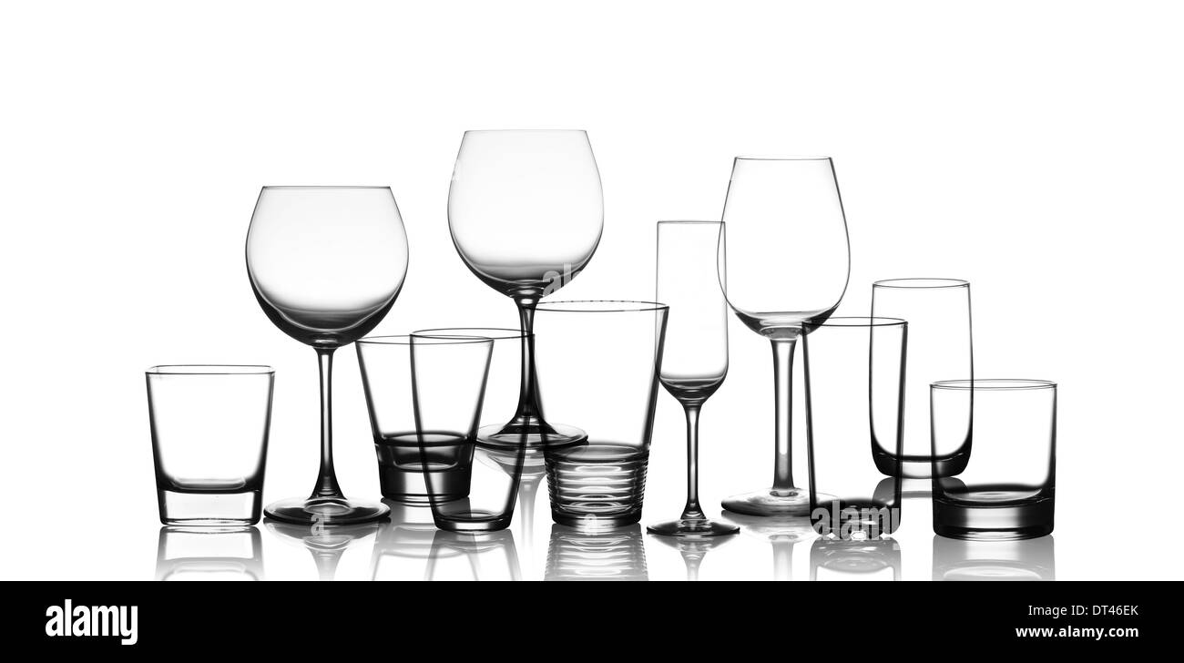 collection of cup glasses isolated on a white background Stock Photo ...