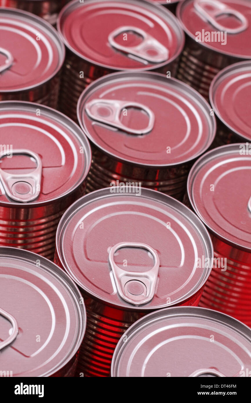A group of red cans background Stock Photo - Alamy