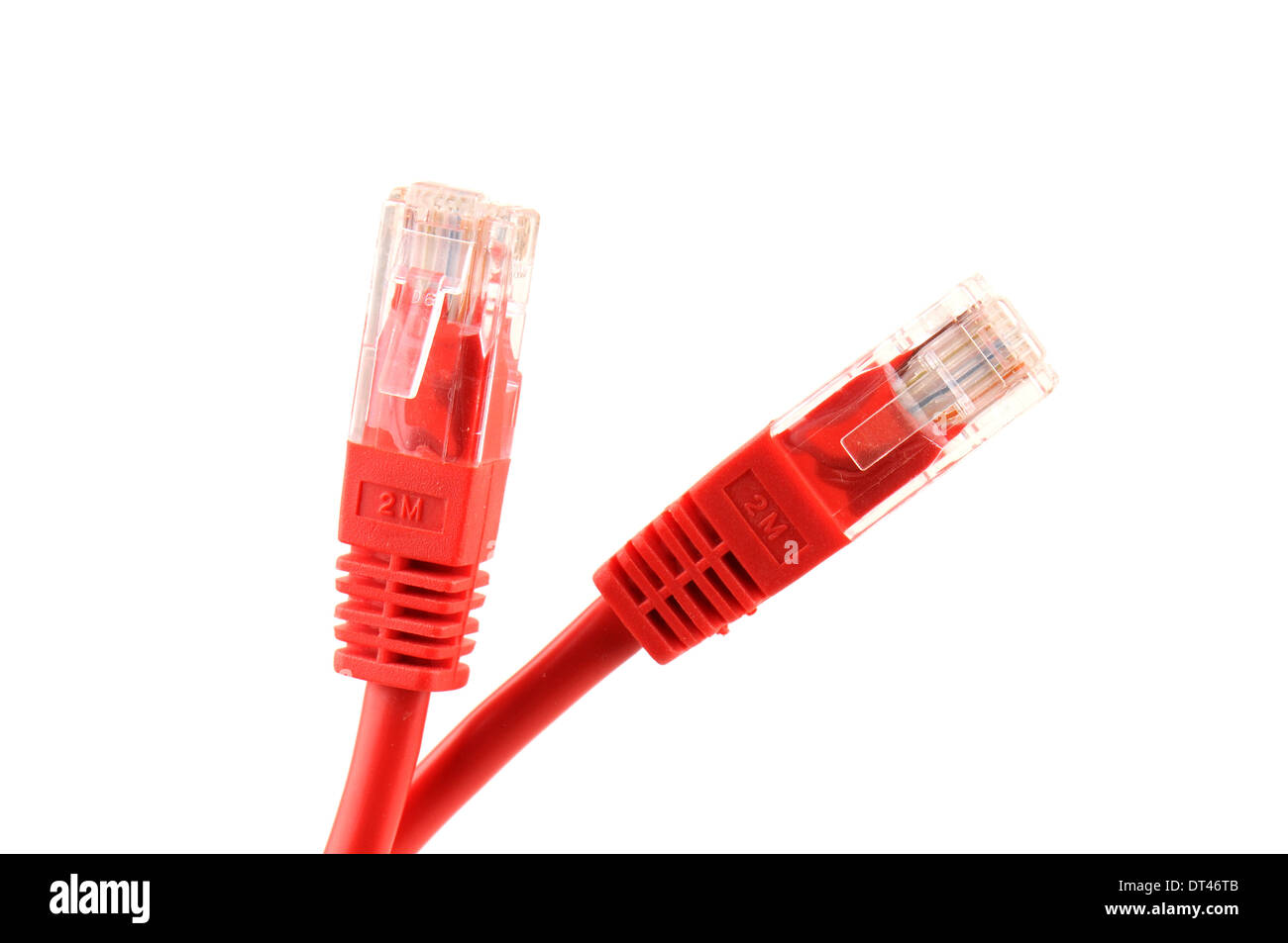 Red network cables, close up Stock Photo - Alamy