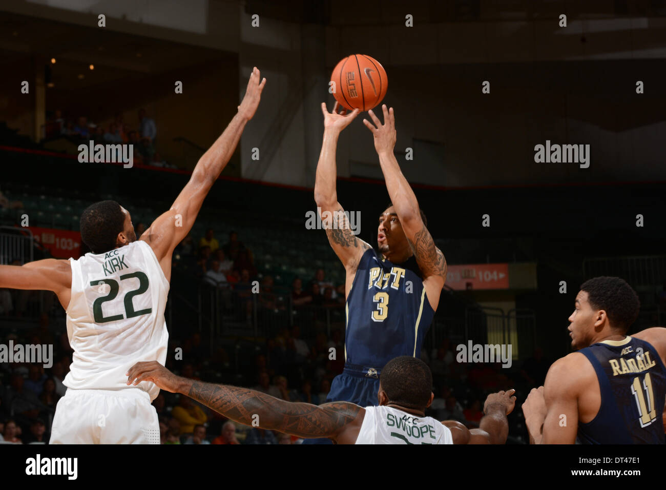 Coral Gables, FL, USA. 5th Feb, 2014. Cameron Wright #3 of Pittsburgh ...