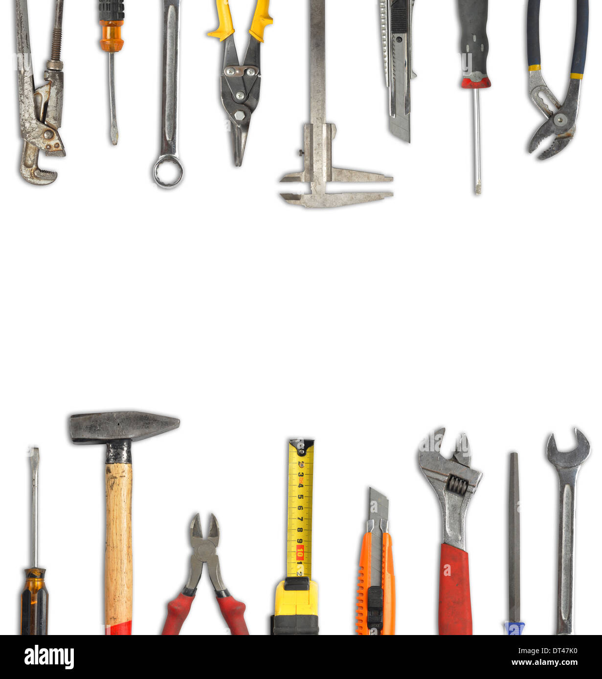 Set of tools isolated on white background Stock Photo - Alamy