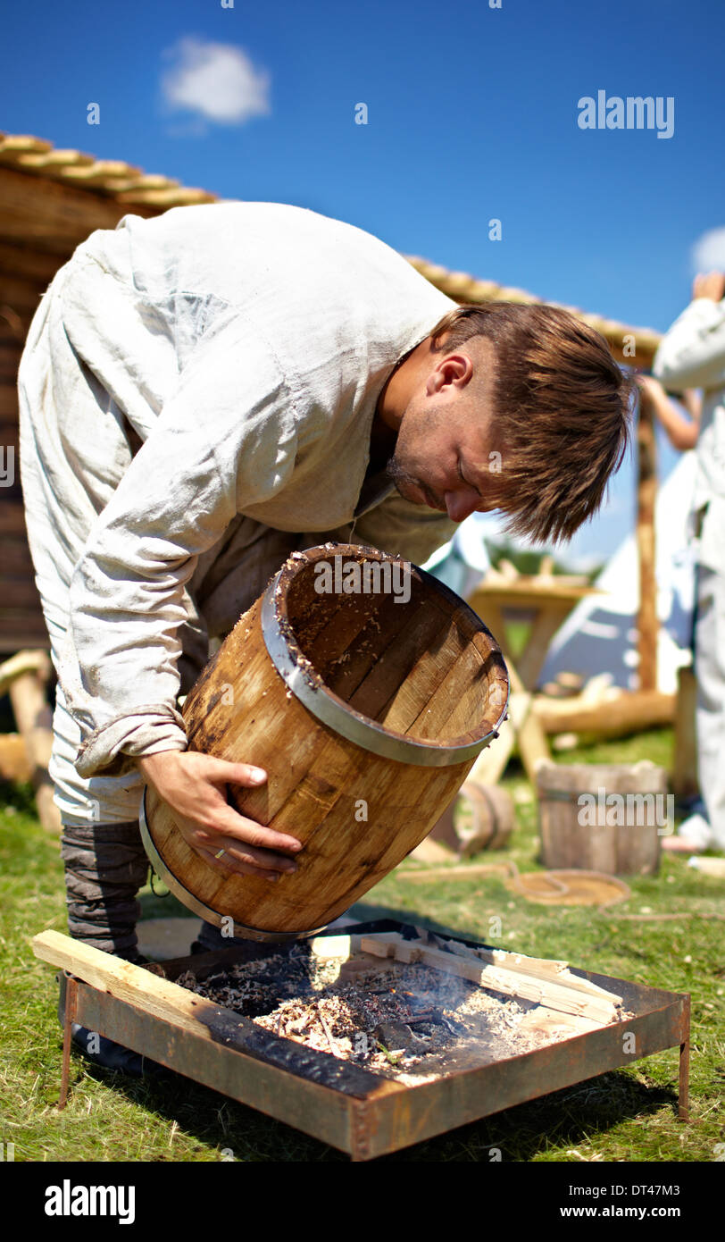 Man making barrell Stock Photo - Alamy