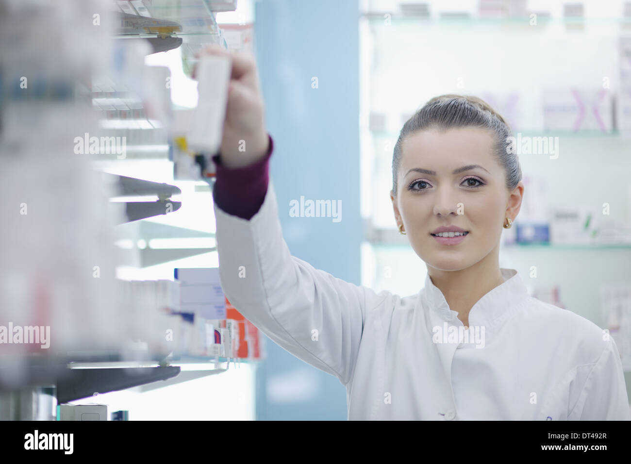 pharmacist chemist woman standing in pharmacy drugstore Stock Photo - Alamy