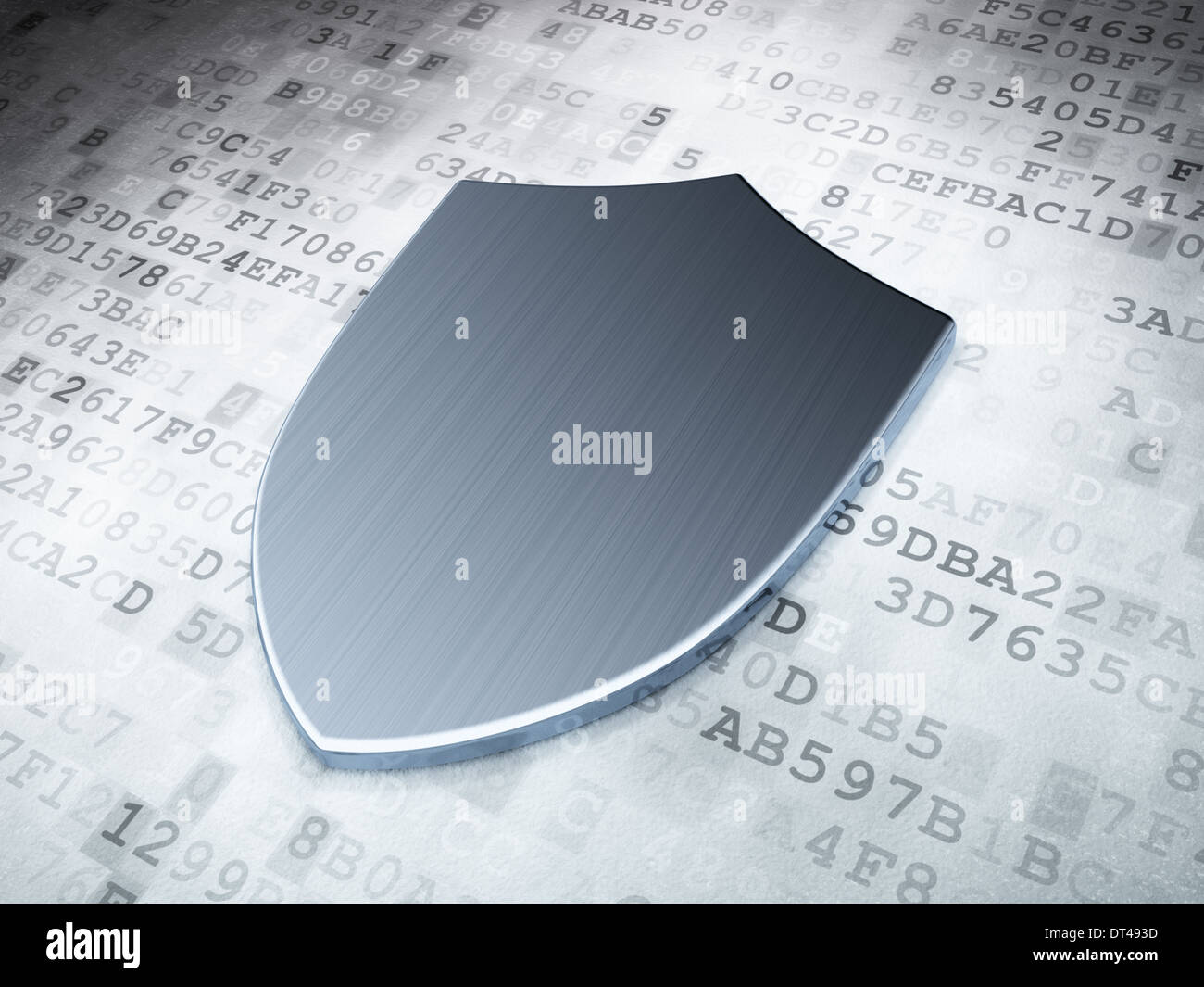 Security concept: Silver Shield on digital background Stock Photo - Alamy