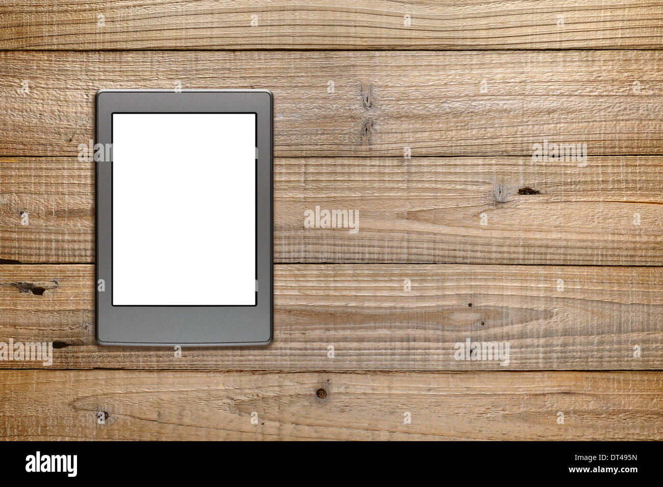 Ereader on wooden background Stock Photo - Alamy