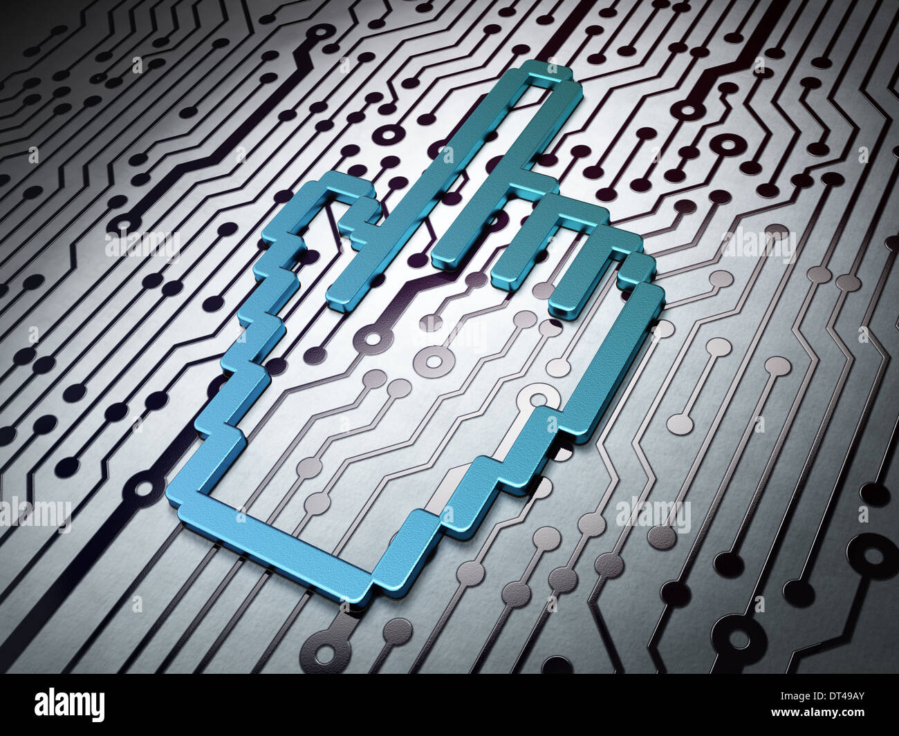 Web design concept: Mouse Cursor on Circuit Board background Stock ...