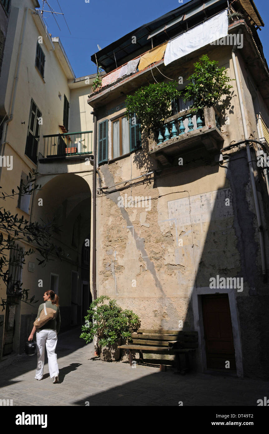 a typical lane in the old village of Perinaldo, Liguria Stock Photo - Alamy