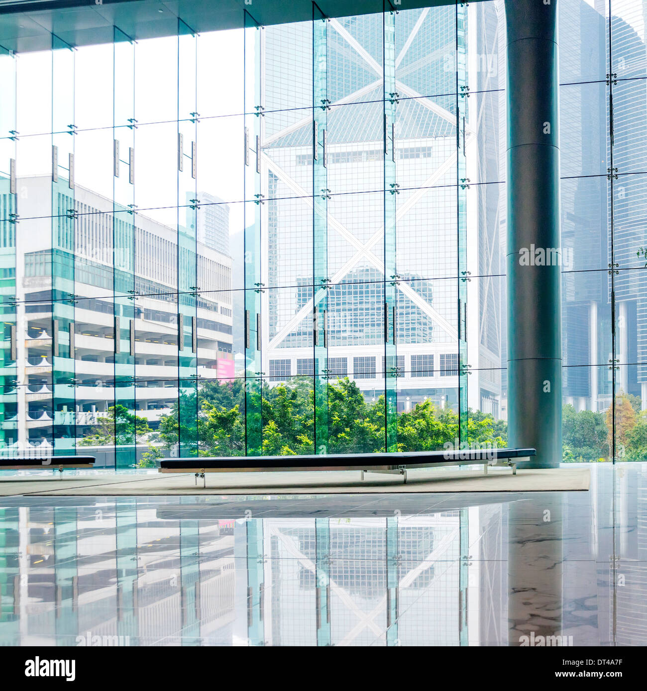 Glass wall in the office building Stock Photo - Alamy