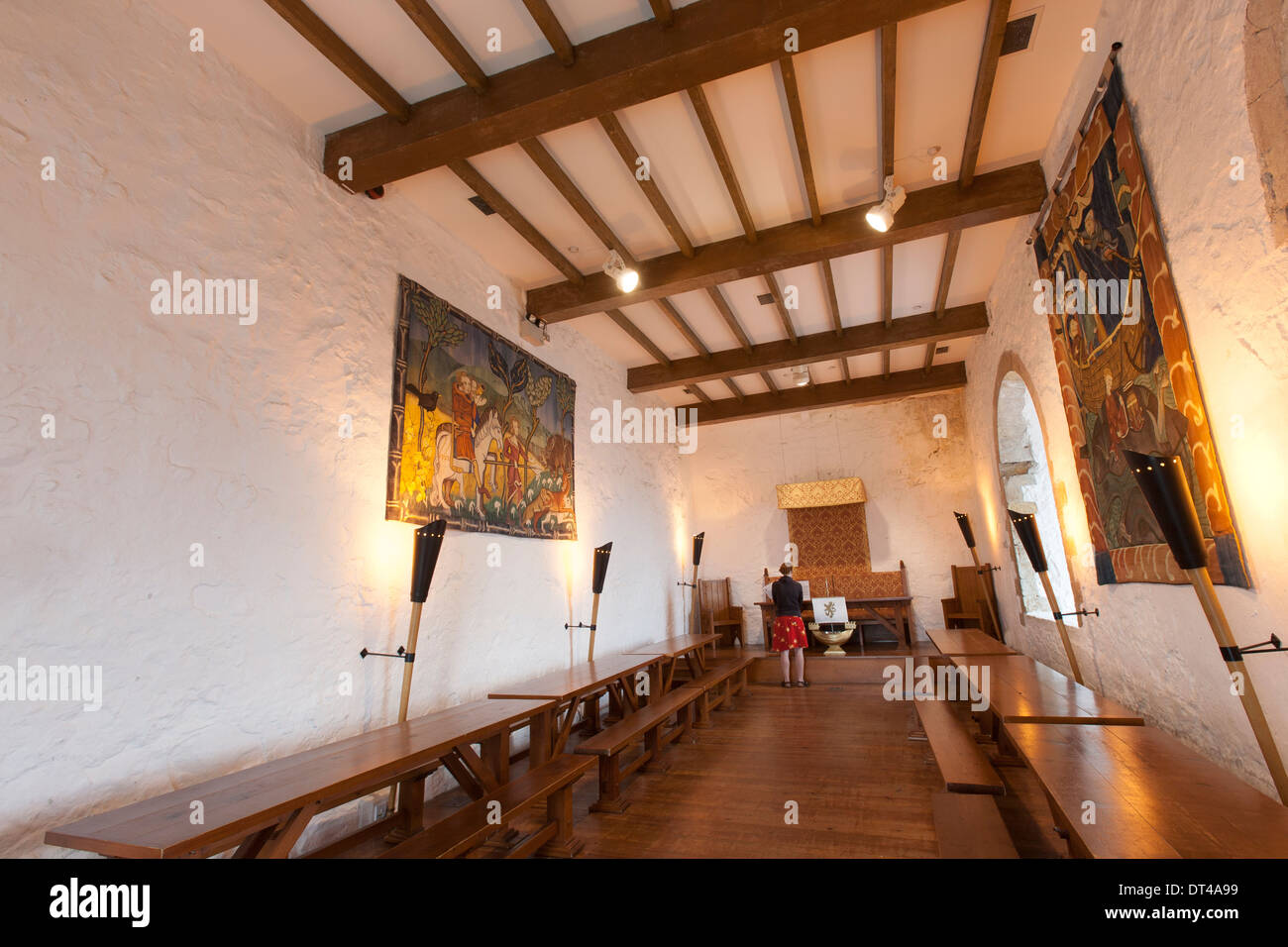 The interior or inside of Carrickfergus Castle, a Norman castle in ...