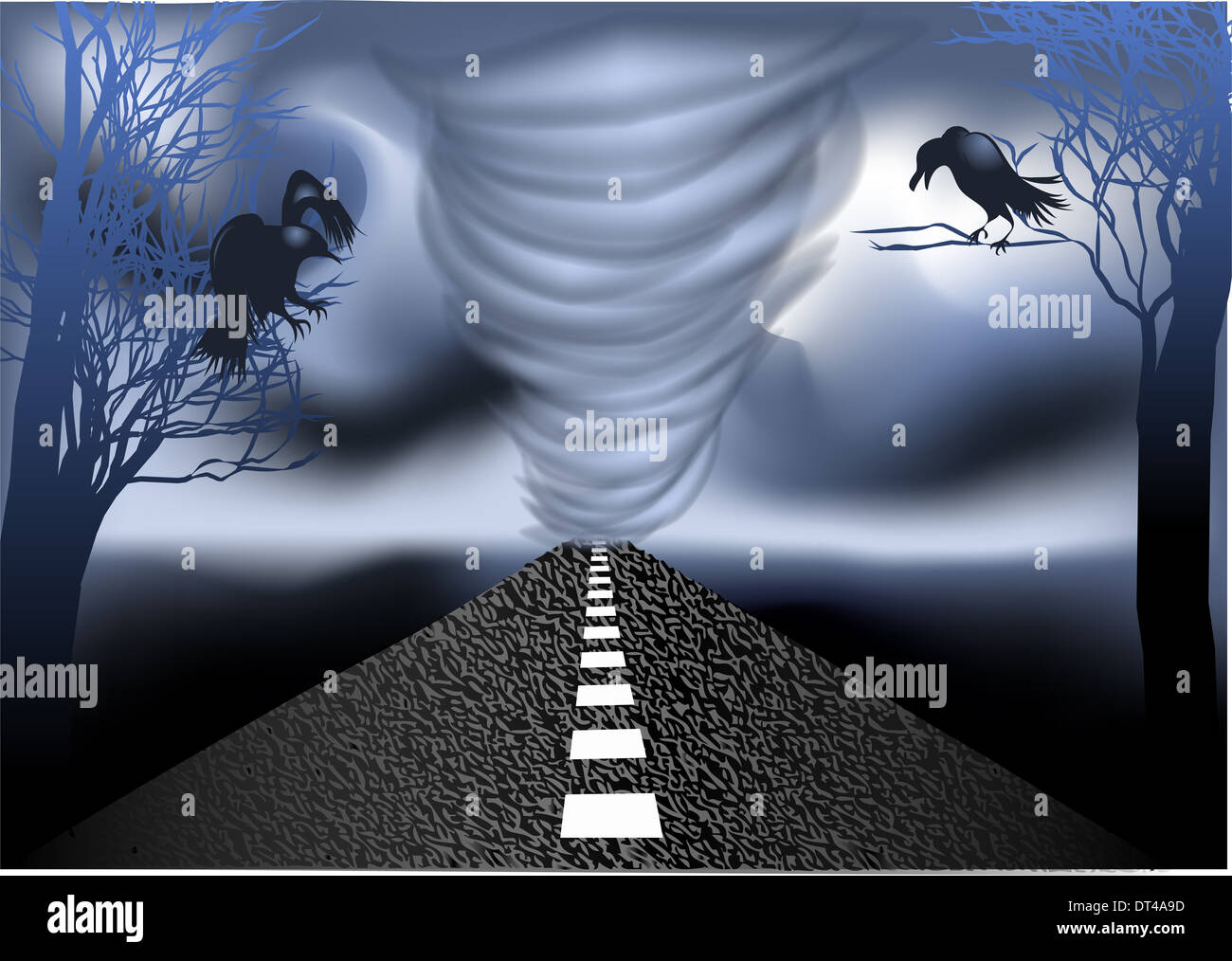 storm road. large tornado over the road Stock Photo - Alamy