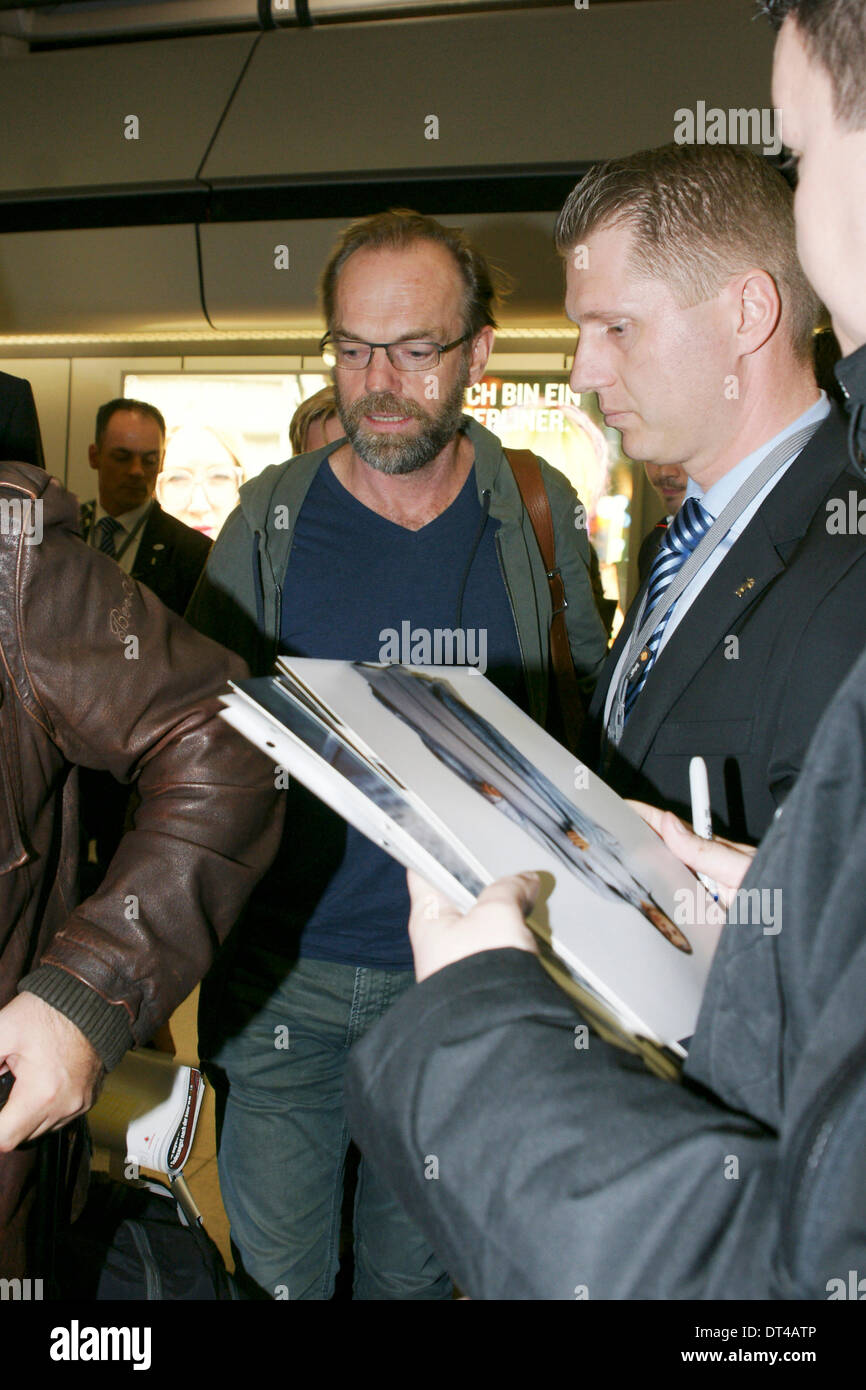 Hugo Weaving arrives at Berlin Tegel Airport at the 64rd Berlin ...