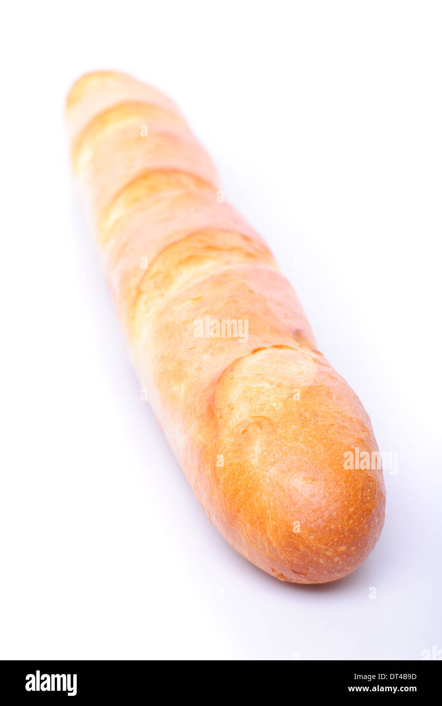 Long loaf isolated on white background Stock Photo - Alamy