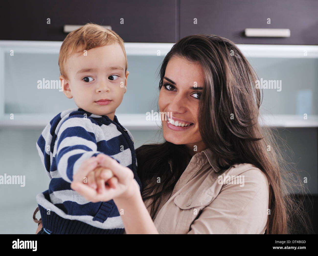happy mom and son together at home Stock Photo - Alamy