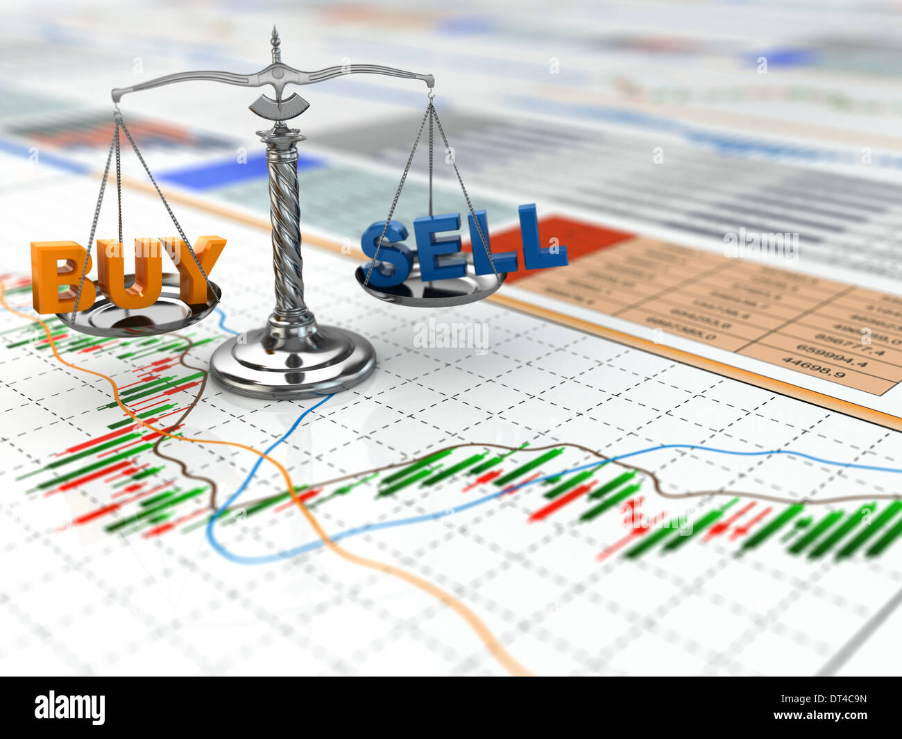 Stock market concept. Scale on financial graph. 3d Stock Photo - Alamy