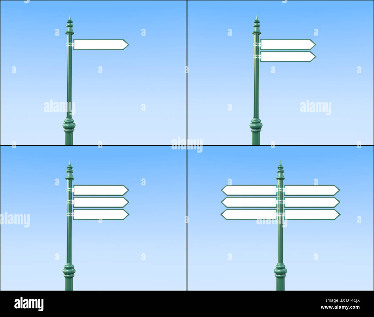 A collection of classic street Sign Posts with different numbers of ...