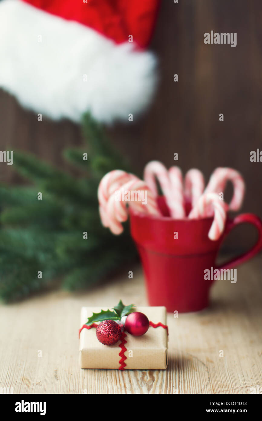 Christmas gift box candy canes hi-res stock photography and images - Alamy