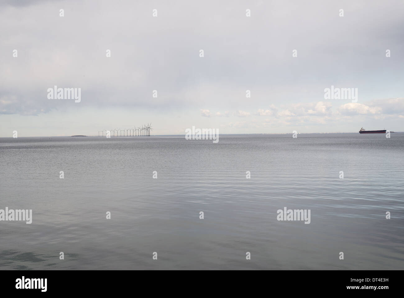 The Sound Danish Øresund area close to Copenhagen in Denmark with wind ...