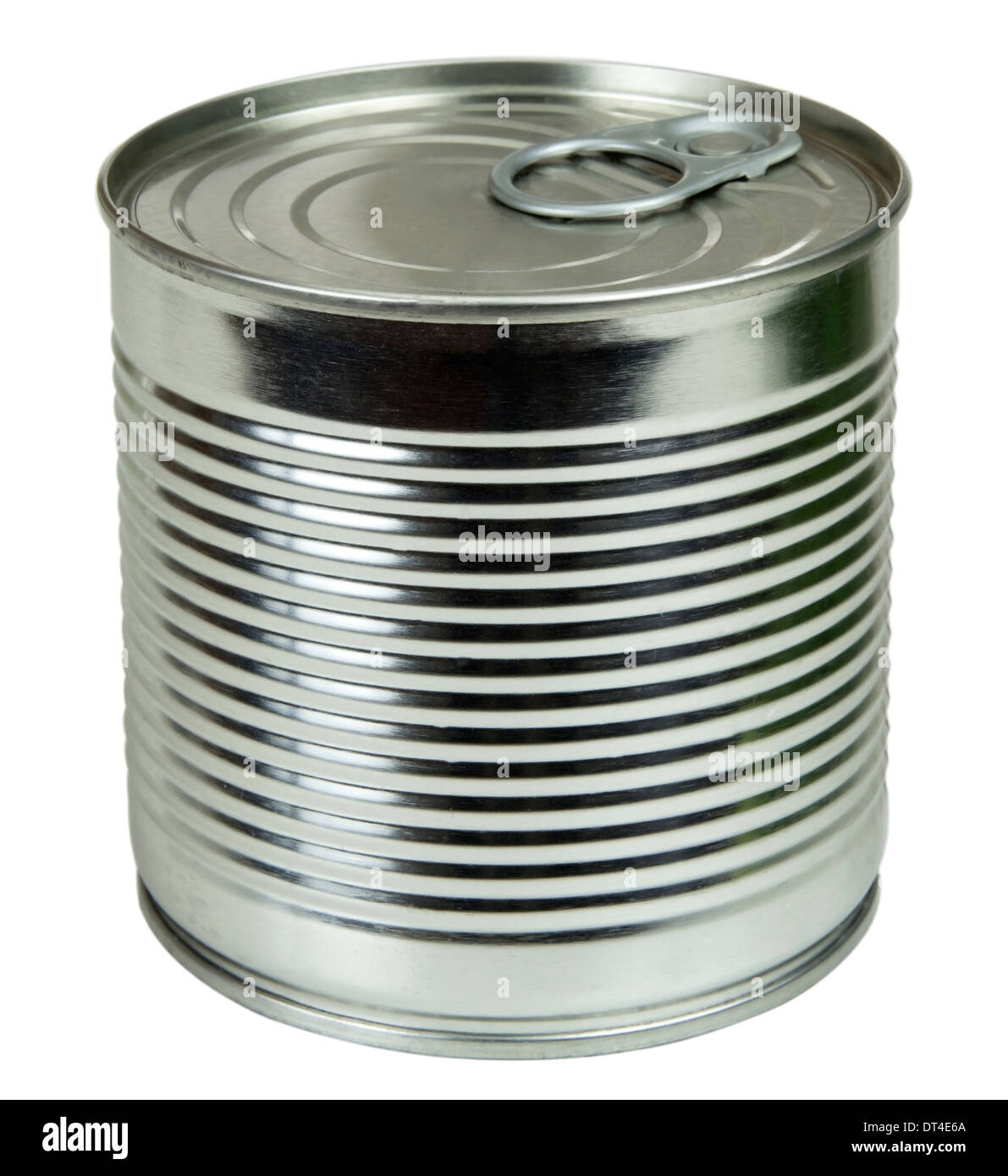 Metallic food can isolated on white background Stock Photo - Alamy