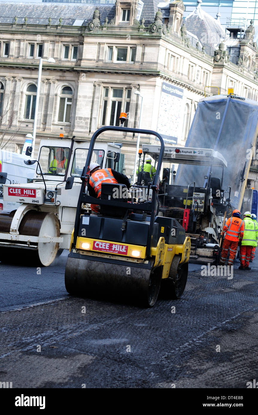 Road Works,Repairing Burst Water Pipe And Laying New Road Surface ...