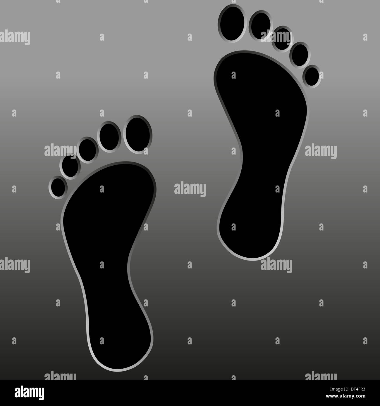 black footprint . Isolated on background Stock Photo - Alamy