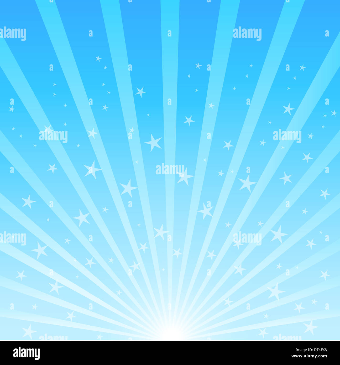 background of blue luminous rays with stars Stock Photo - Alamy