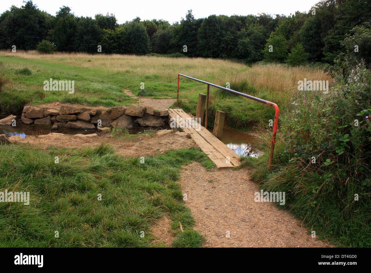 A view of a small bridge on Yate Common Stock Photo - Alamy